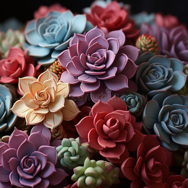 Many Beautiful Succulent Plants As Background, Top View. Banner Design ...