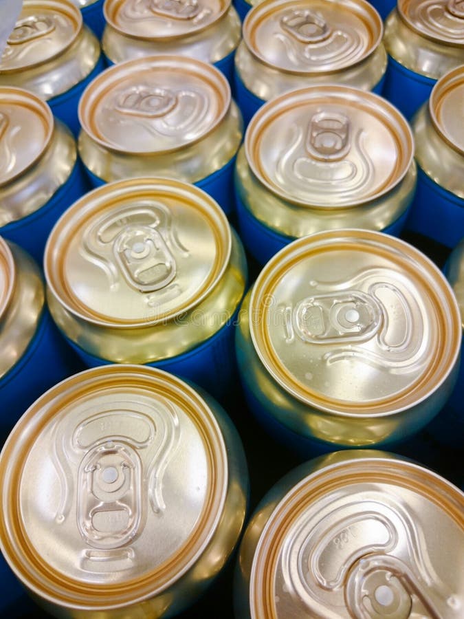 Many Beer Cans in the Supermarket. Stock Image - Image of drink, water ...