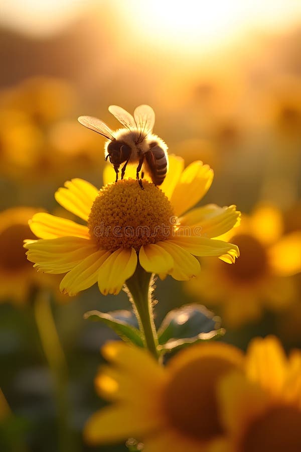 Many Bees Fly Above the Flowers Stock Photo - Image of biodiversity ...