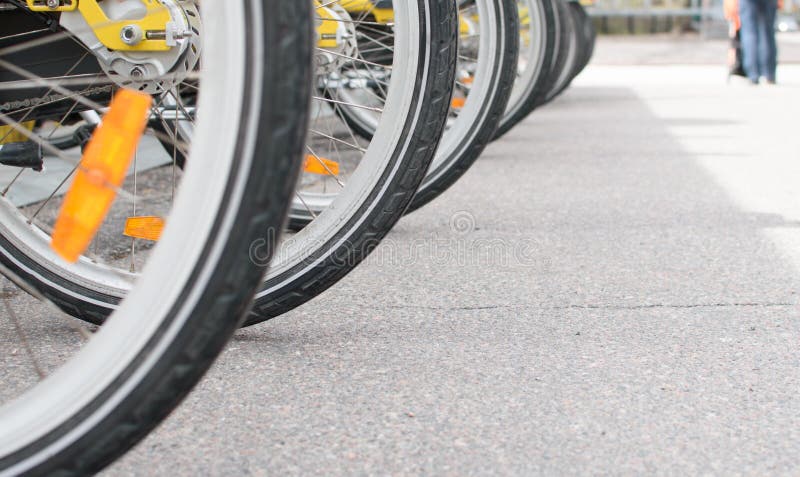 Many Bicycles Parked on the Parking Stock Photo - Image of bicycle ...