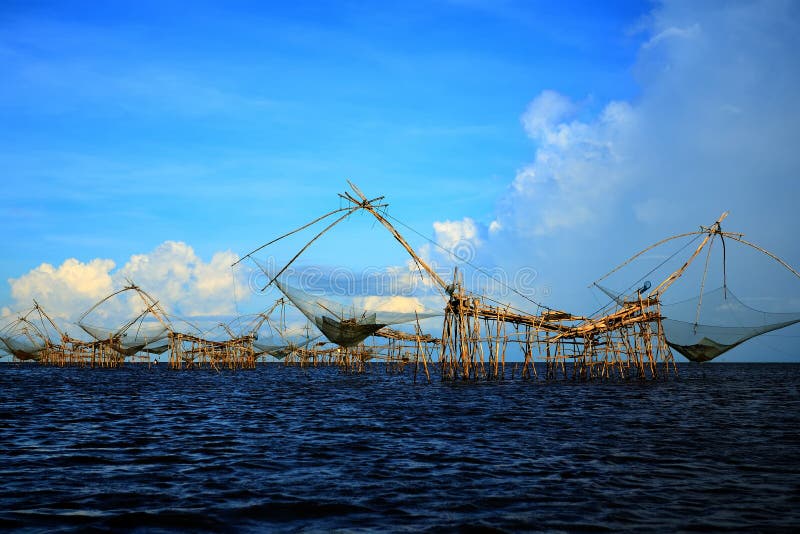 The big Fish lift nets stock image. Image of white, fishing - 24764295