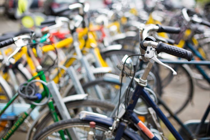 Many Bikes in a City Context Stock Photo - Image of outdoors, rent ...