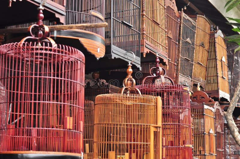 Many Bird Cage Craft are Sold in Bird Market in Java. Stock Image ...