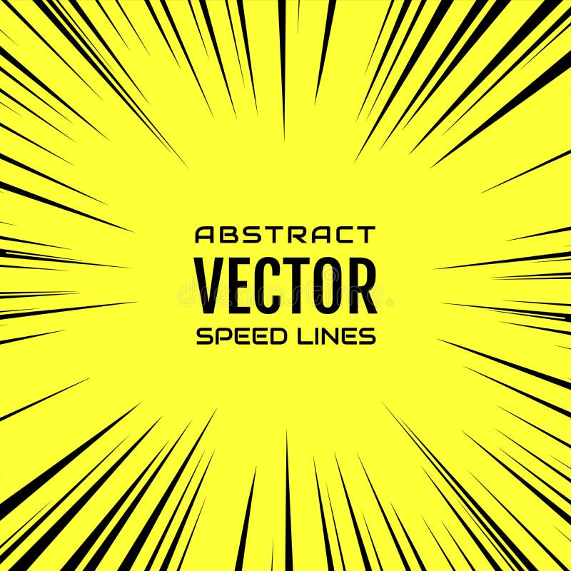 Many Black Comic Radial Speed Lines on Yellow Base. Explosion Stock ...