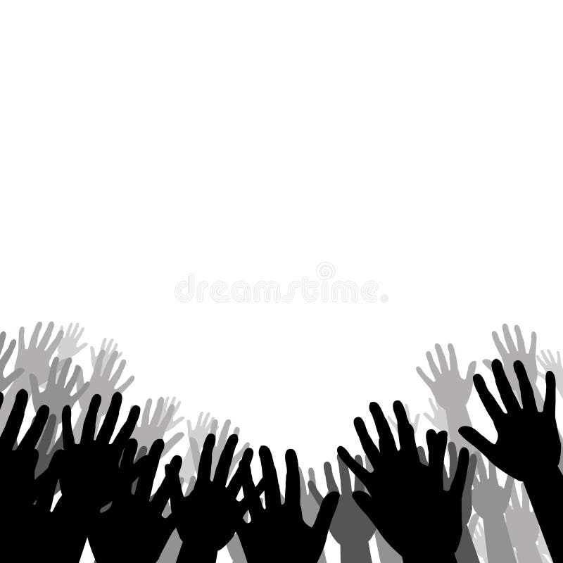 Many Black Hands with White Blackground Stock Illustration ...