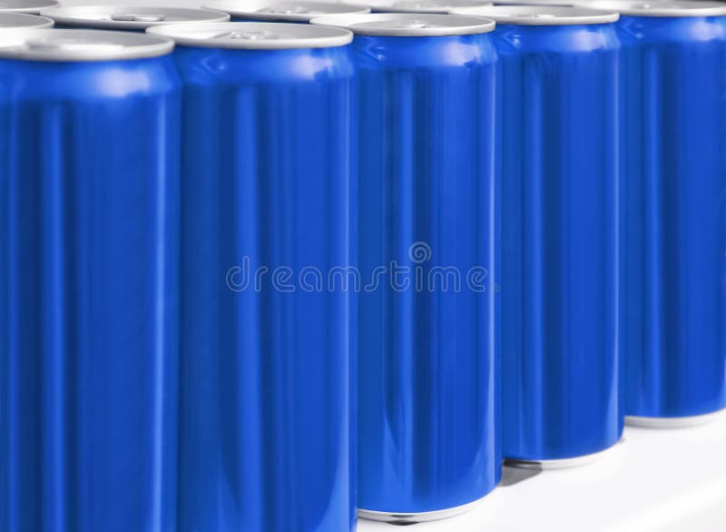 Blue beverage cans stock photo. Image of brewed, full - 9136876