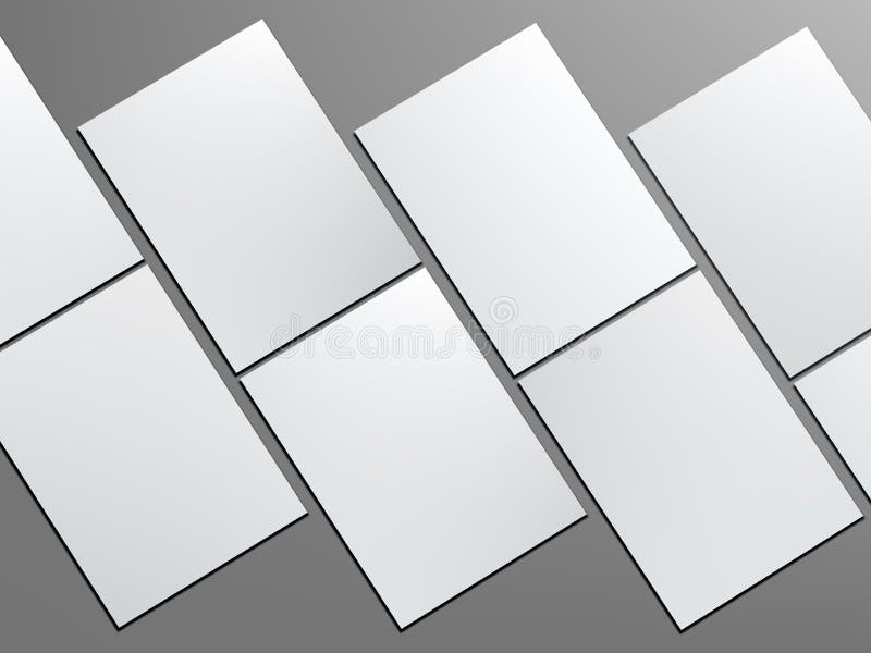 Many Blank Portrait A4 White Paper on Gray Stock Vector - Illustration ...