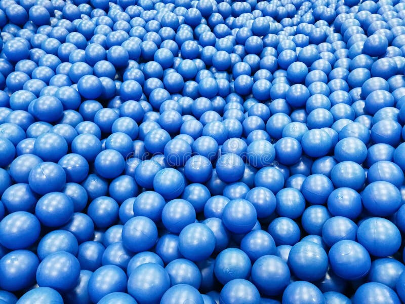 Many Blue Balls for Childrens To Play Stock Photo - Image of game ...