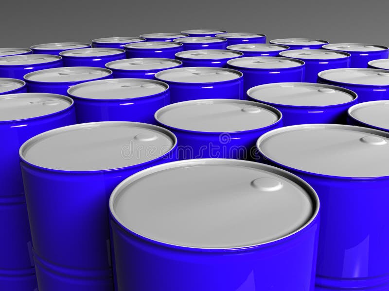 Many blue barrels stock illustration. Illustration of recycling - 3966852