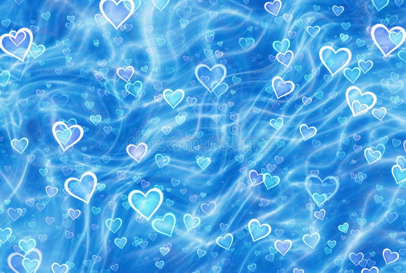 Many Blue Hearts Background Stock Illustration - Illustration of hearts ...