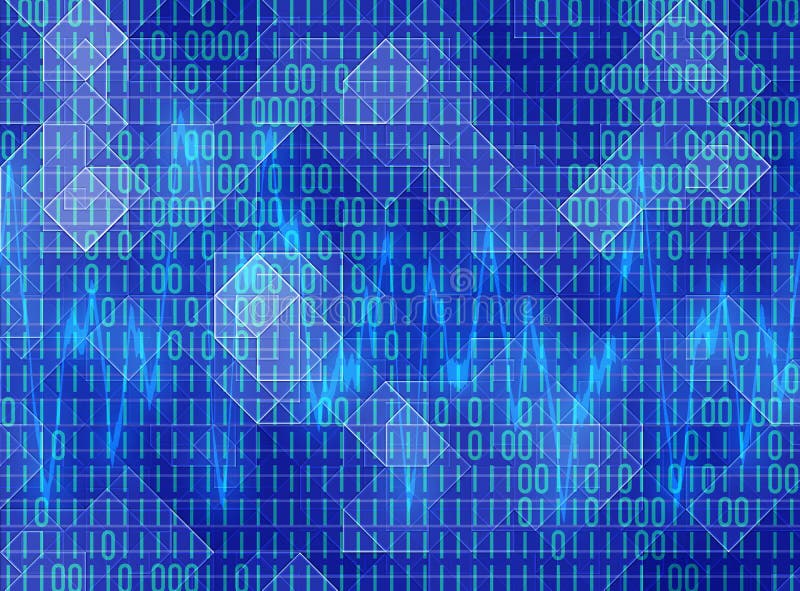 Many Blue Modern Backgrounds with Digital Code Stock Illustration ...
