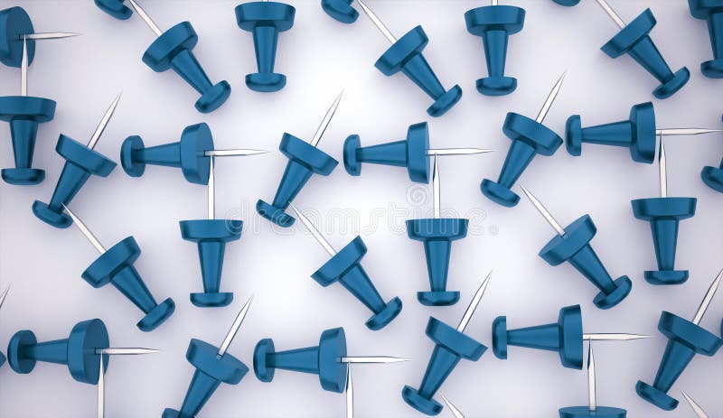 Many blue push pin stock illustration. Illustration of fastener - 53152122