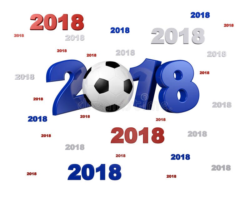 Many Blue Red and White Football 2018 Designs Stock Illustration ...