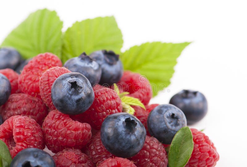 Many Blueberries & Raspberries. Stock Image - Image of nutrition, fruit ...