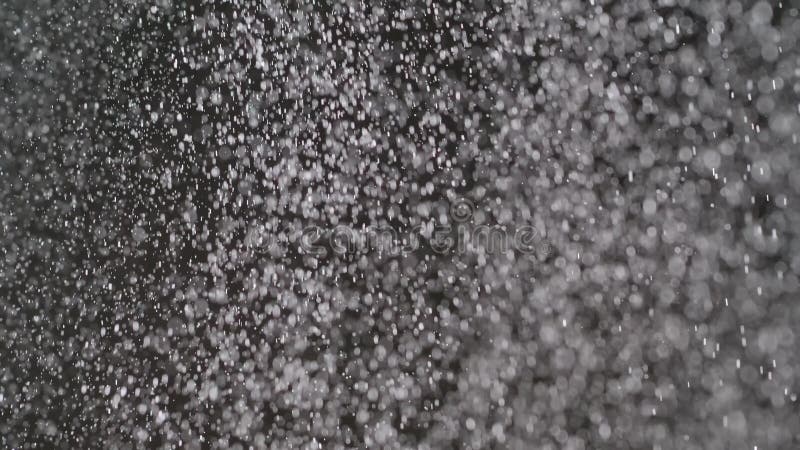 Many Blurred Dust Particles White Powder Floating Fall from Above in ...