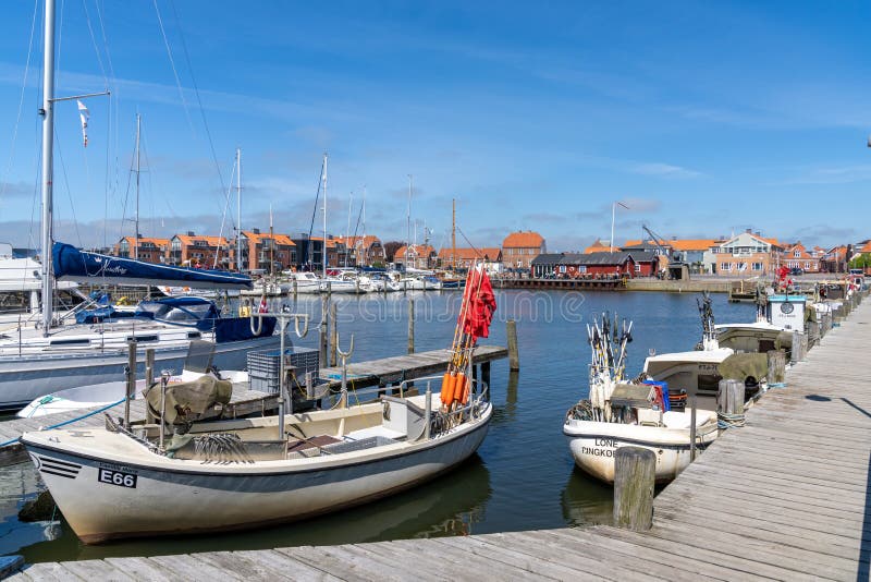 Many Boats in the Harbor of Ringkobing Editorial Stock Image - Image of ...