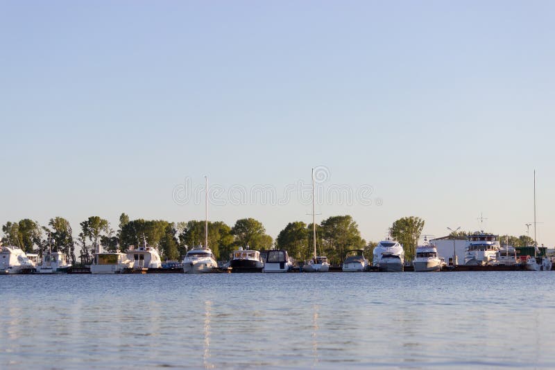 Many Boats and Yachts in a Marina. Stock Photo - Image of power, coast ...