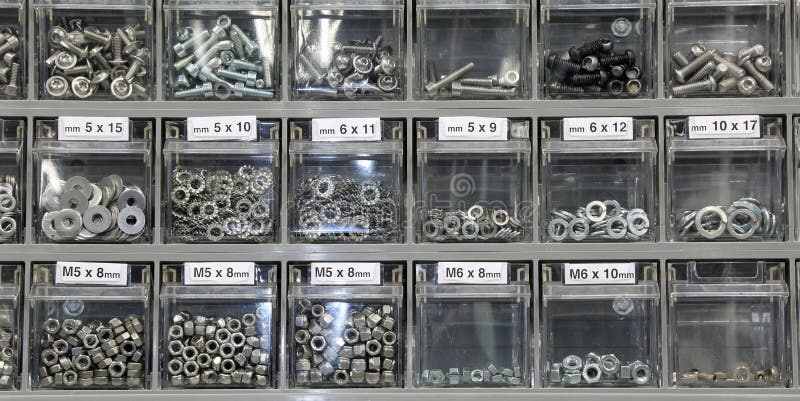 Bolts And Screws And Nuts In The Hardware Store Stock Photo - Image of ...