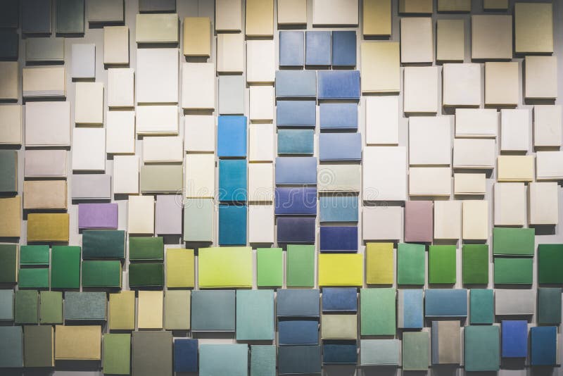 Many Books Creating Feeling of Wallpaper Attached To a Wall. Colorful ...