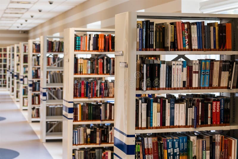 Many Books at Library of Public Editorial Image - Image of library ...