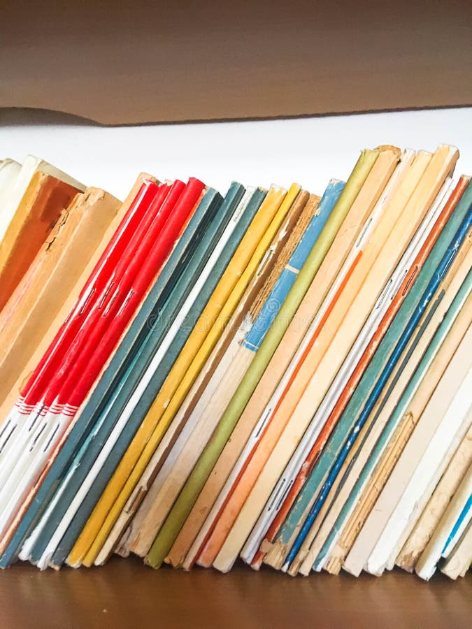 Many Books Lie on a Shelf in the Library. Thick and Thin Books To Read ...