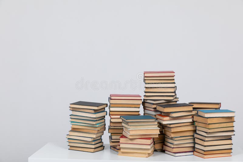 Many Books Stack for Studying at College University Institute of ...