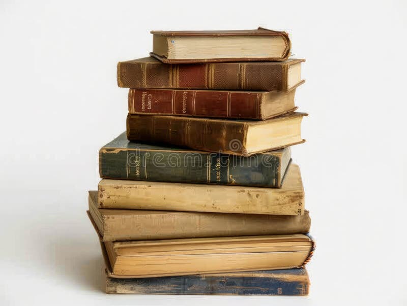 Many Books Together Forming a Column. Stock Illustration - Illustration ...