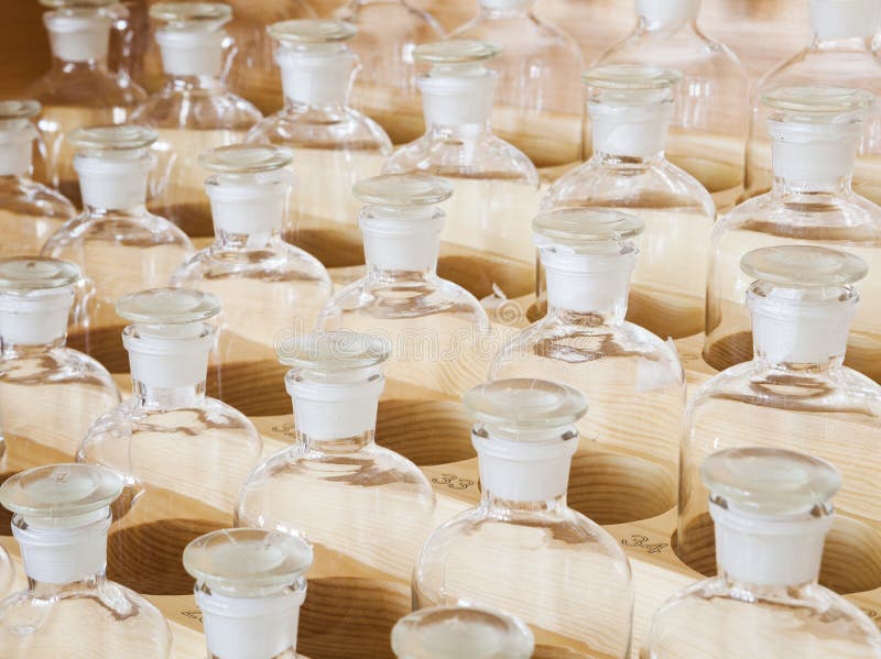 Many Bottles Closeup. Chemical Booth Stock Photo - Image of exam ...