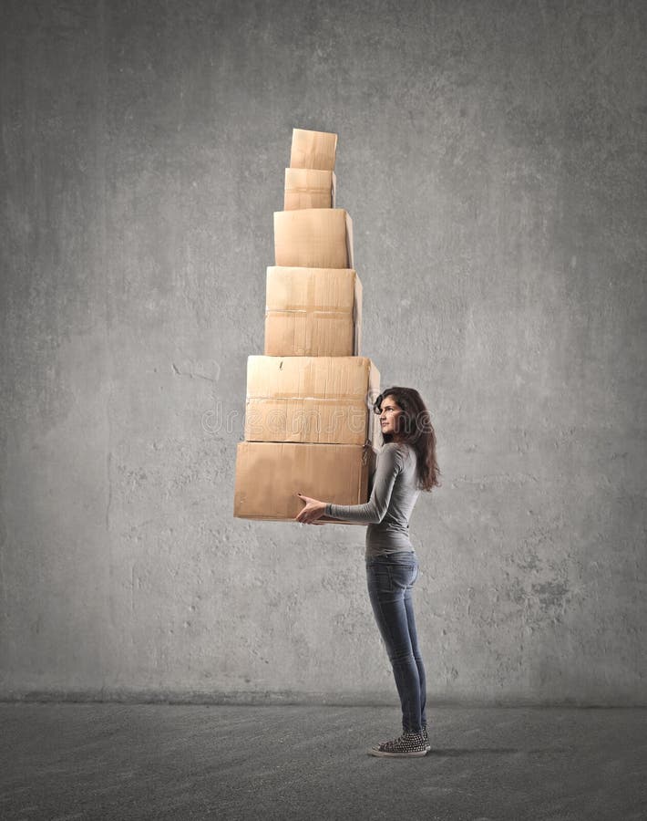 Too Many Boxes stock image. Image of weight, heavy, carton - 27313331