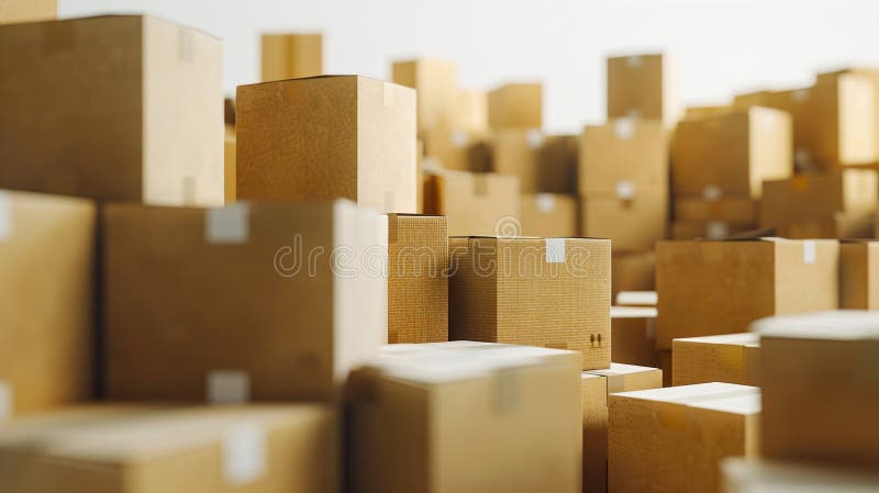 Many Boxes are Stacked on Top of Each Other Stock Image - Image of ...