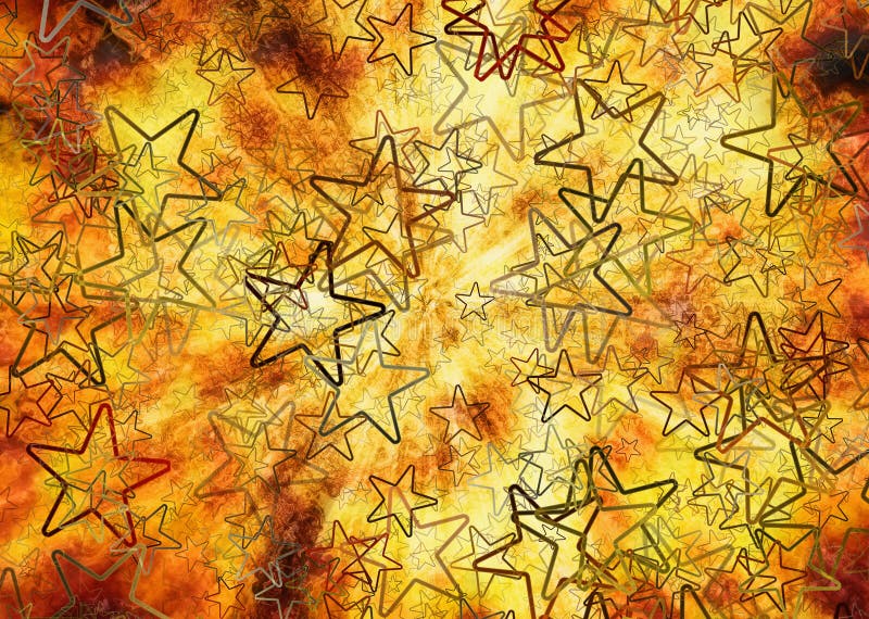 Many Bright Painted Stars on Fire Background Stock Illustration ...
