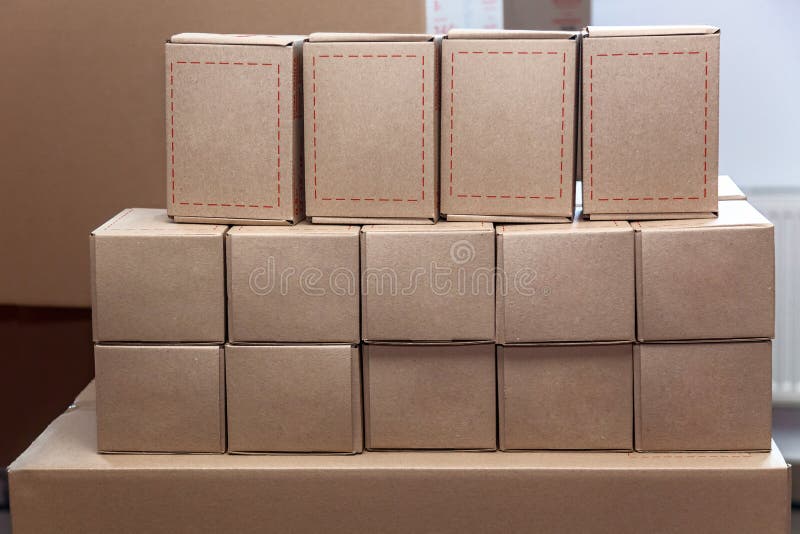 Many brown cardboard boxes stock photo. Image of deliver - 165294280