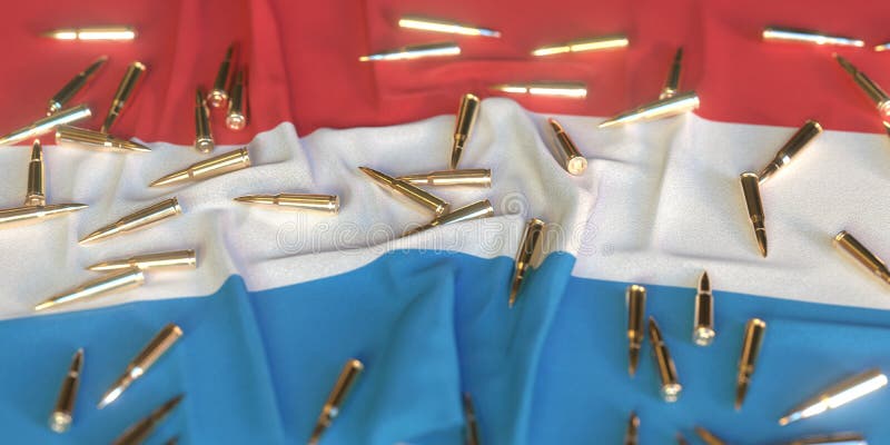 Many Bullets on the Flag of Luxembourg. Gun Control or War Related ...