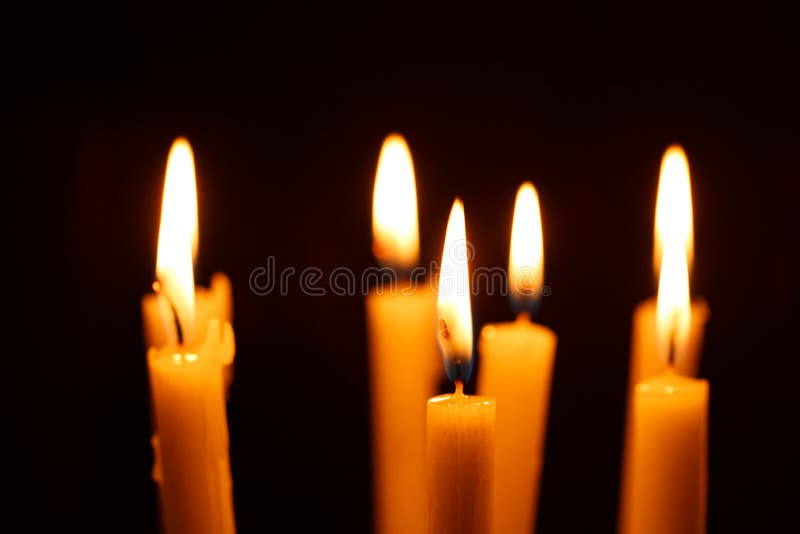 Many Burning Candles on Black Stock Image - Image of candle, christmas ...