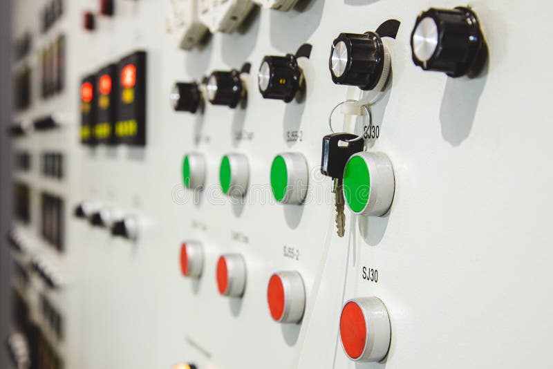 Many Button of the Machine in the Factory Stock Photo - Image of ...