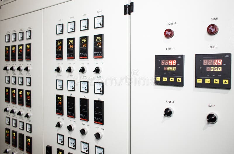 Many Button of the Machine in the Factory Stock Image - Image of panel ...