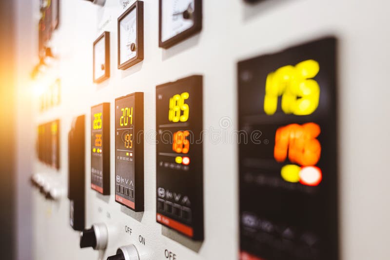 Many Button of the Machine in the Factory Stock Image - Image of ...