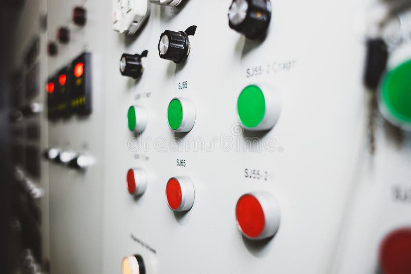 Many Button of the Machine in the Factory Stock Image - Image of panel ...