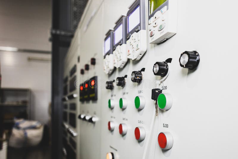 Many Button of the Machine in the Factory Stock Image - Image of ...