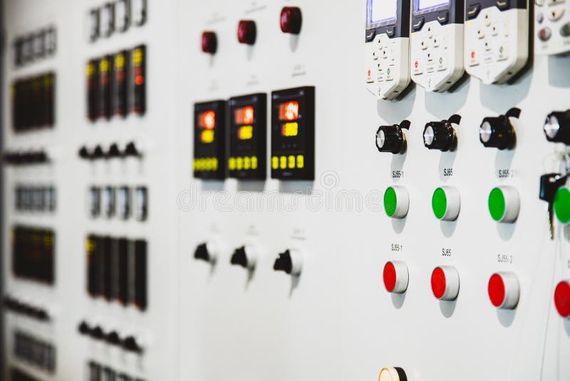 Many Button of the Machine in the Factory Stock Photo - Image of cancel ...