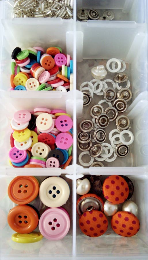 Many Buttons in the Object Box Stock Image - Image of object, colors ...