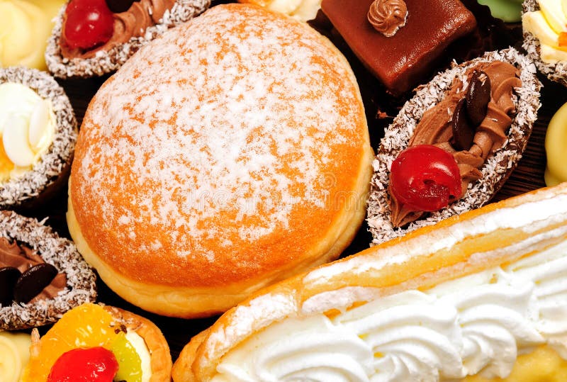 Many cakes and donat stock image. Image of birthday, food - 55913099