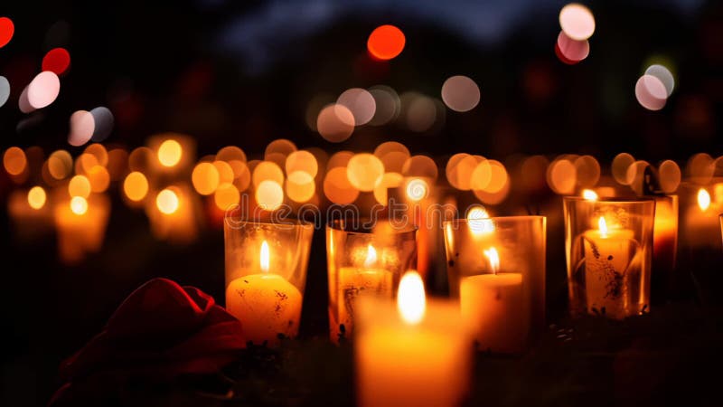 Many Candles Burning in Glass Holders on a Ground Stock Footage - Video ...
