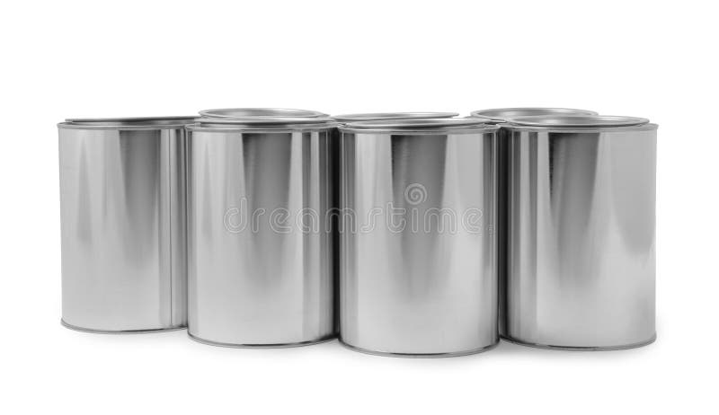 Many Cans of Paints on White Background Stock Photo - Image of design ...