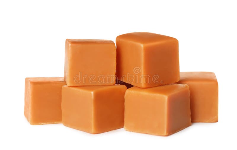 Caramel cubes in a pile stock photo. Image of meals, sweets - 23356006