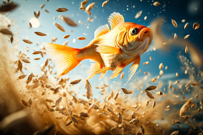 Many Carbs Fish are Swarming, Generative Ai Stock Illustration ...