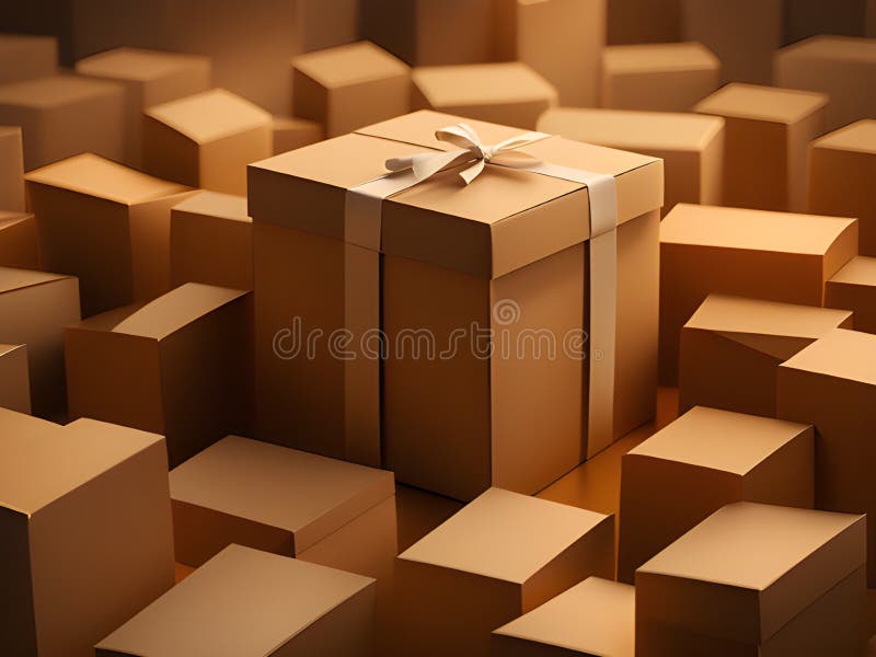 Many Cardboard Boxes As Background, Top View. Packaging Goods Stock ...
