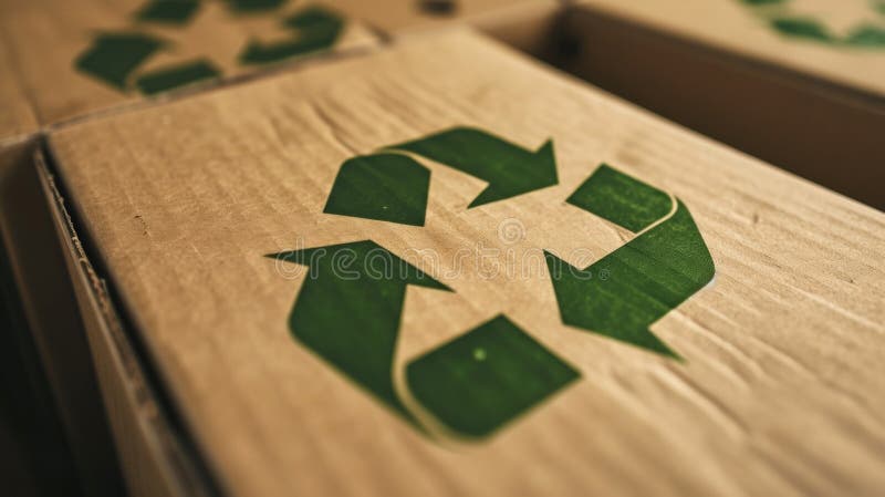 Cardboard Boxes with Recycle Symbol Promoting Sustainable Production ...