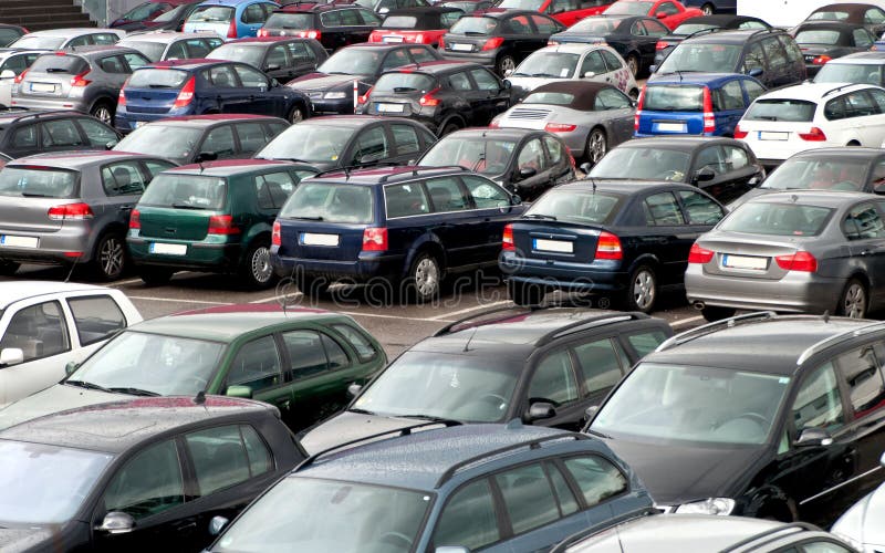 Many cars on a parking lot stock image. Image of automotive - 48333723