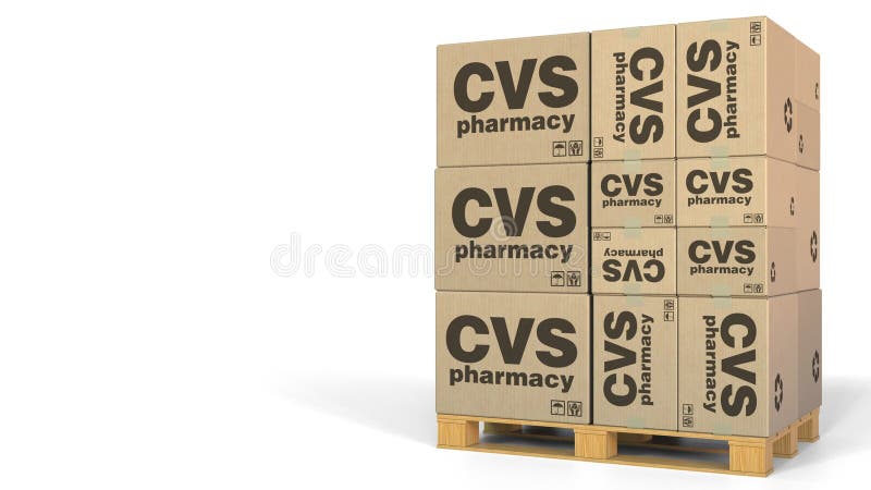 Many Cartons with CVS Pharmacy Logo. Editorial 3D Rendering Editorial ...